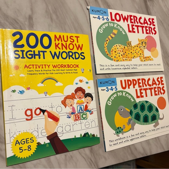 Toys | Kids Activity Workbook Set Sight Words Letters | Poshmark